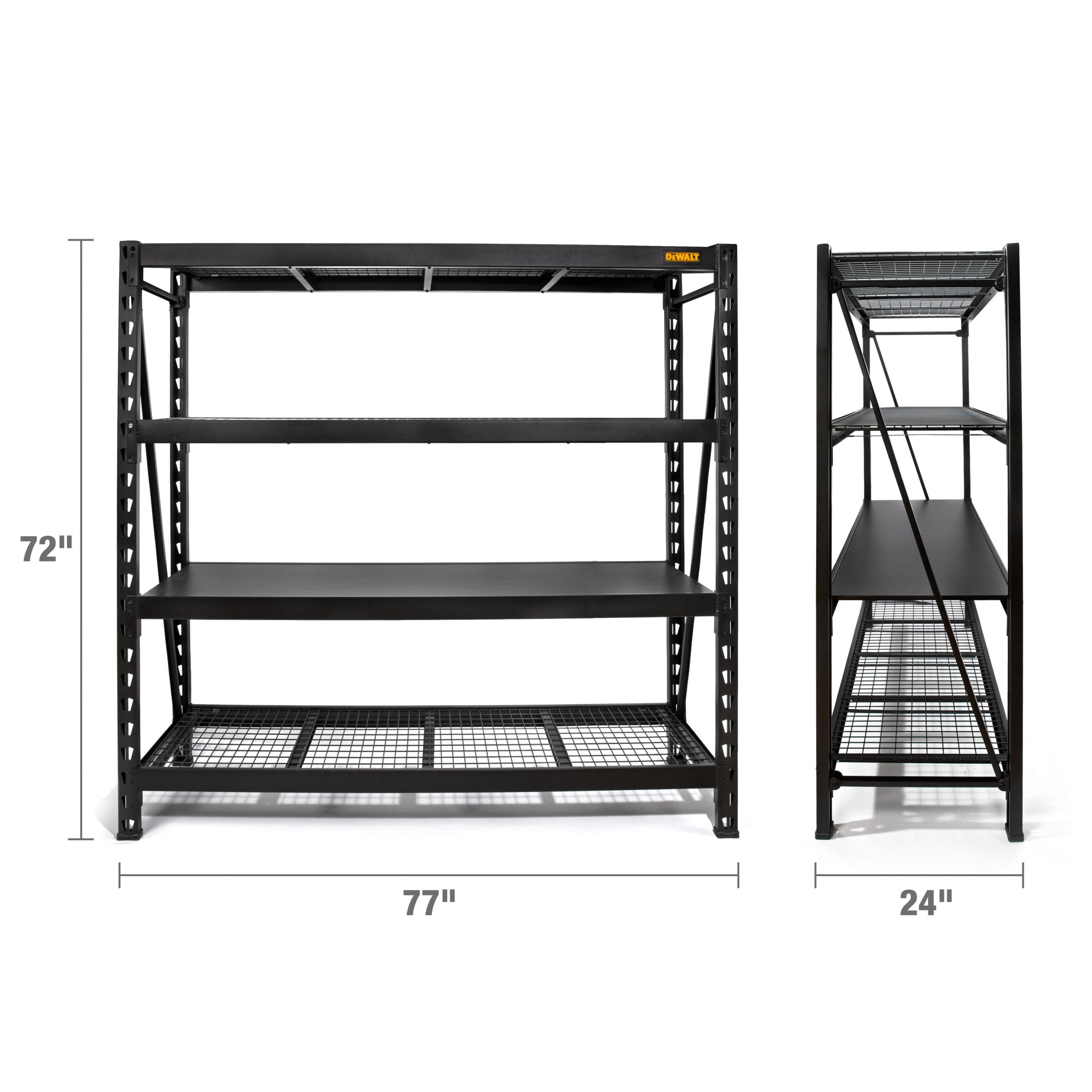 Dewalt 6-Foot Tall, Black Frame 4 Shelf Industrial Storage Rack ...